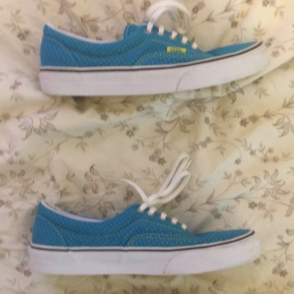 Vans | Shoes | Vans Turquoise Yellow Polka Dots Sneakers | Poshmark